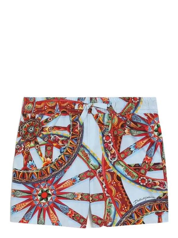 Dolce & Gabbana Carretto-print Poplin Bermuda Shorts - Multicolor
