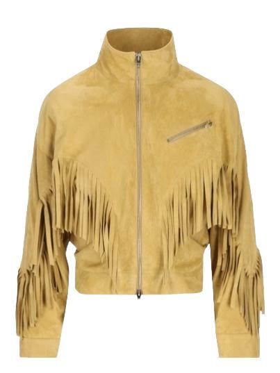 Celine High Neck Long Sleeve Casual Jacket - Yellow