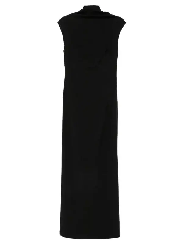 Brunello Cucinelli Monili Trim V-back Gown - Black