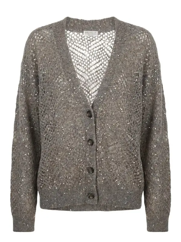 Brunello Cucinelli V-neck Long-sleeved Knit Top - No