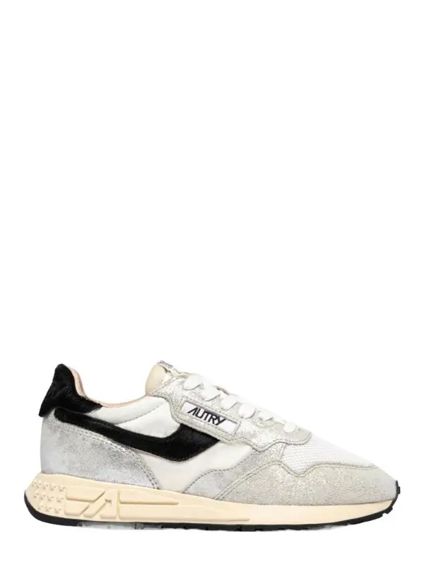 AUTRY Round-toe Lace-up Sneakers - Silver Black