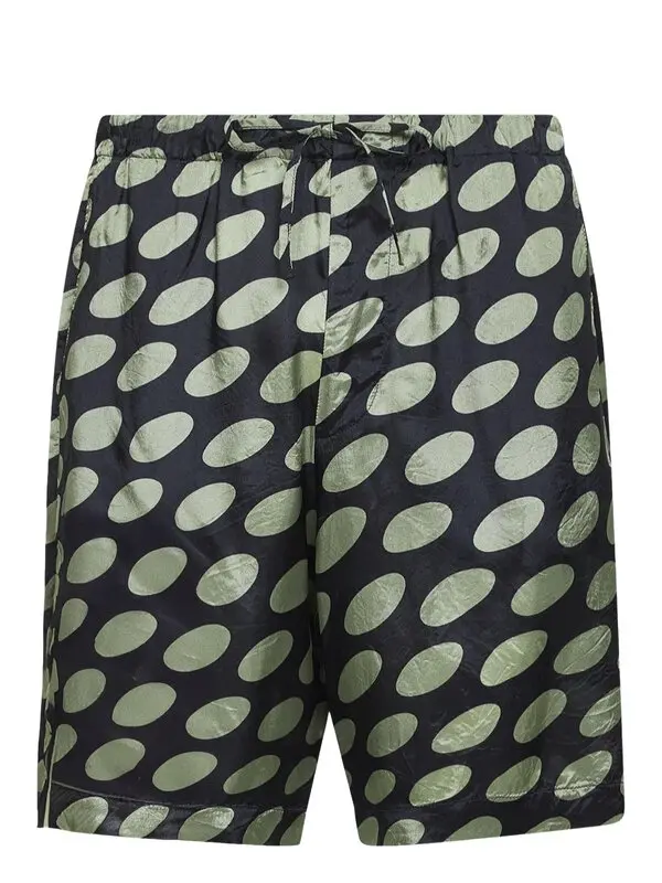 Dries Van Noten Patterned Drawstring Shorts - Black