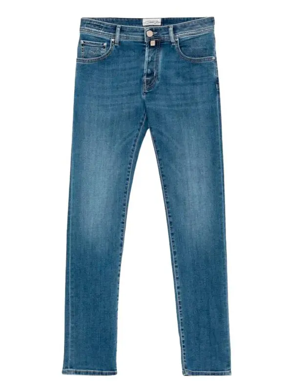 Jacob Cohen Logo Patch Slim-fit Jeans - Light Blue