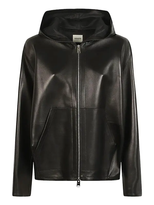 Khaite Darlo Hooded Leather Jacket - Black