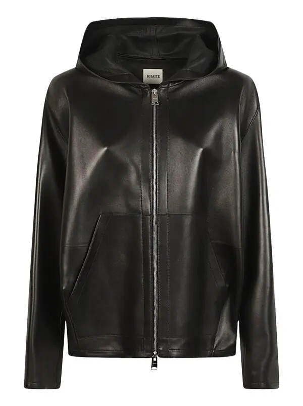 Khaite Darlo Hooded Leather Jacket - Black