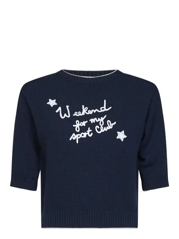 Max Mara Logo Intarsia Knitted Top - Black