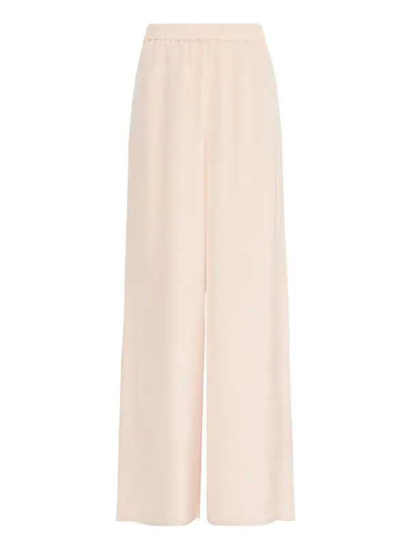 Max Mara Relaxed-fit Heavy Silk Trousers With Monogram Detail - Pink