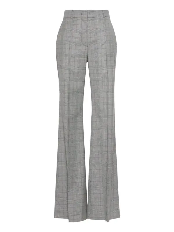 Sportmax Anfora Checked High-rise Tailored Pants - White/black