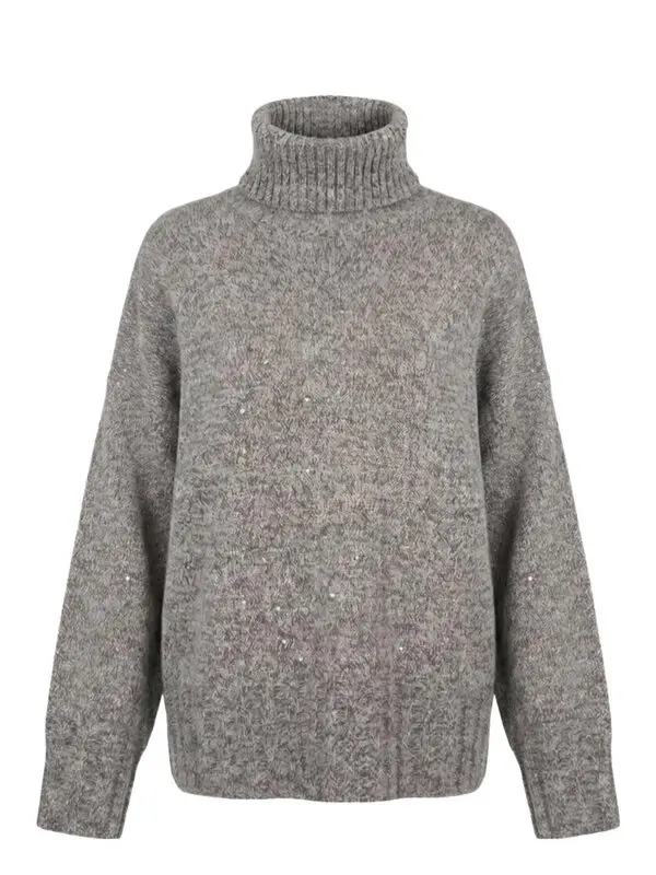 Pinko Dresda Sequin-embellished Knitted Jumper - Multicolour White/grey