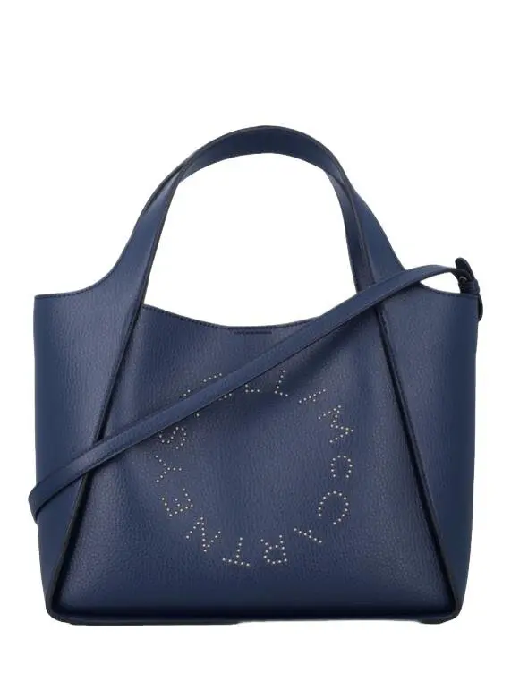 Stella McCartney Logo Studded Top Handle Bag - Blue
