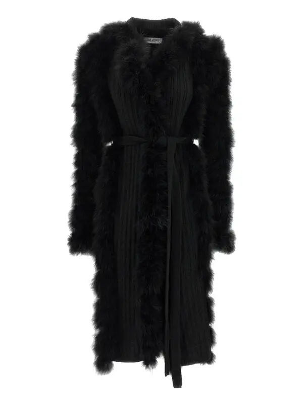 Attico Long-sleeved Coat - Black