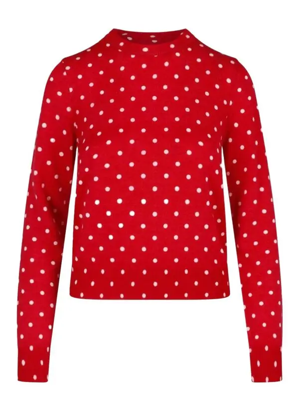 Comme Des Garçons Polka Dot Crewneck Jumper - Red