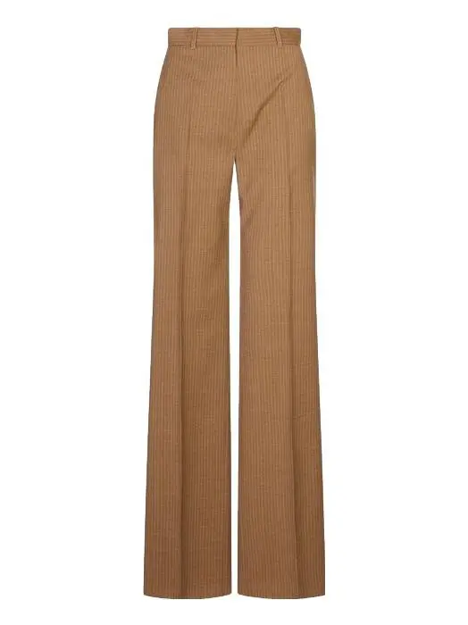 Max Mara Striped Tailored Trousers - Camel