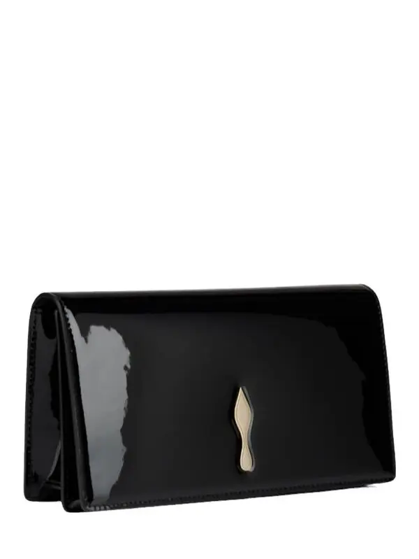 CHRISTIAN LOUBOUTIN Bettina Foldover Top Clutch Bag - Black