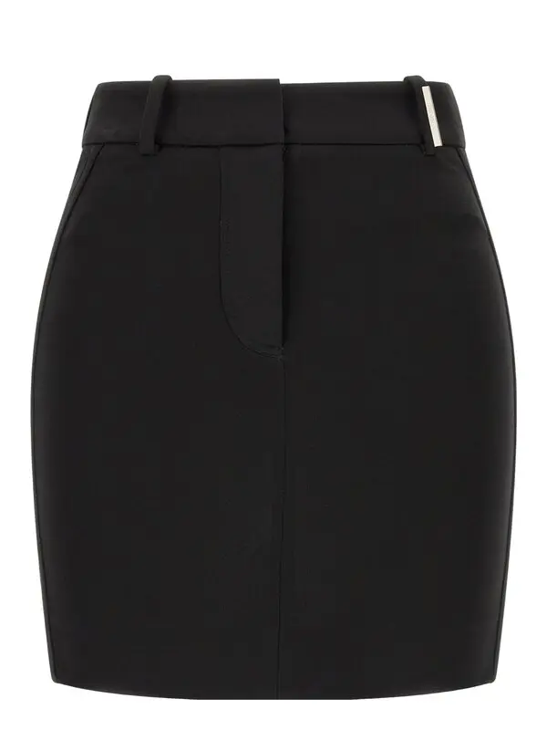 Attico High-rise Metal-plate Mini Skirt - Black