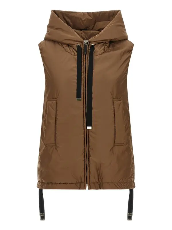 Max Mara Greengo Sleeveless Hooded Jacket - Tobacco