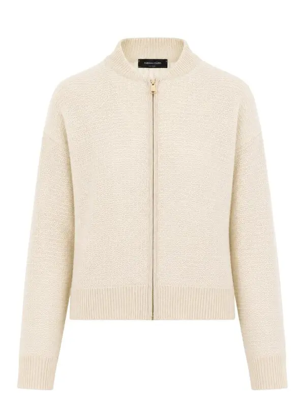 Fabiana Filippi Textured Zip-up Cardigan - White