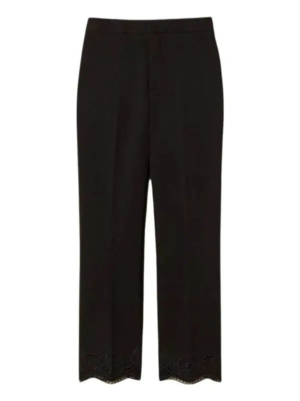 TWINSET Embroidered Pleated Trousers - Black