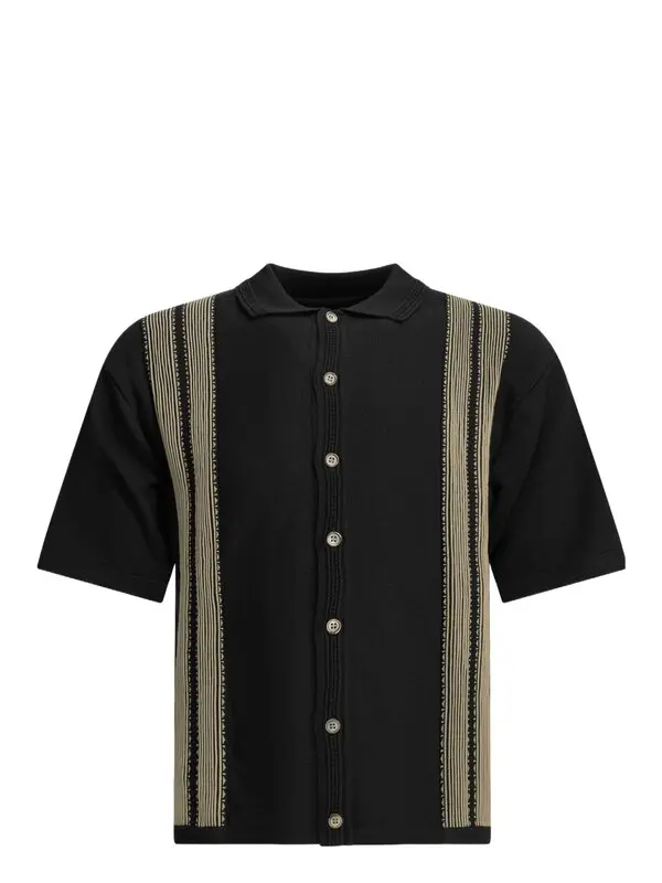 Kapital Striped Short-sleeve Shirt - Black