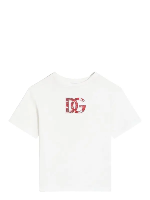 Dolce & Gabbana Jersey T-shirt With Embossed Logo - White