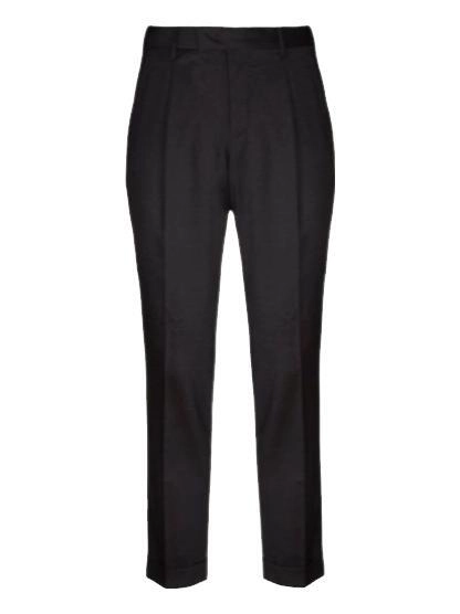 PT TORINO Pleated Tapered-leg Trousers - Black