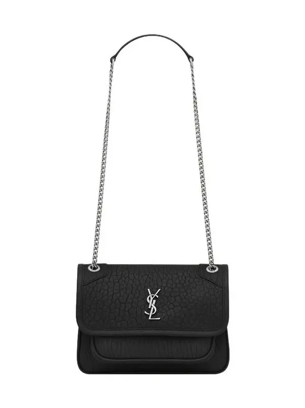 Saint Laurent Niki Mini Bag In Grained Lambskin - Black