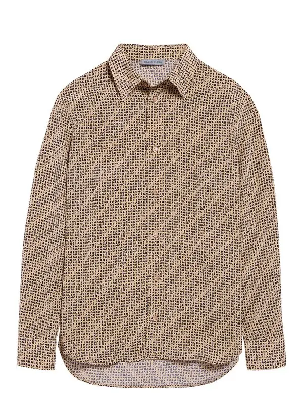 Balenciaga Logo Print Shirt - Beige