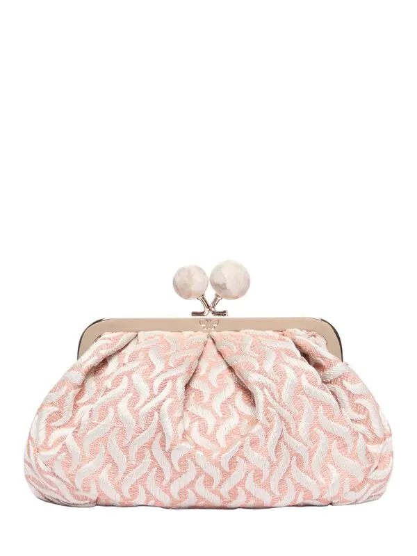 Max Mara Woven Jacquard Pasticcino Clutch Bag - Pink