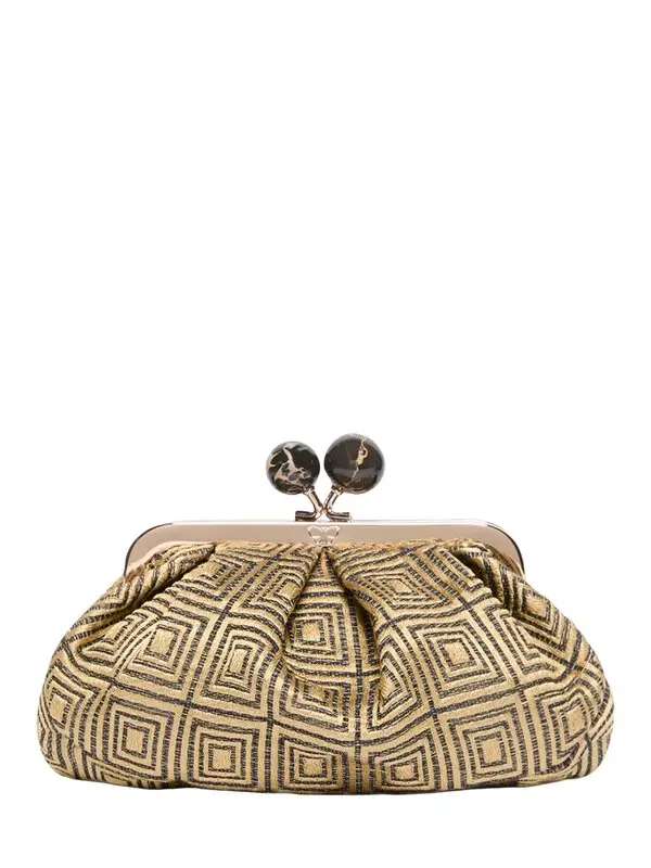 Max Mara Woven Jacquard Pasticcino Clutch Bag - Yellow