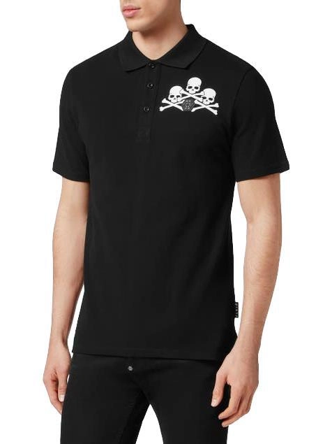 Philipp Plein Polo Shirt Ss Skull - Black