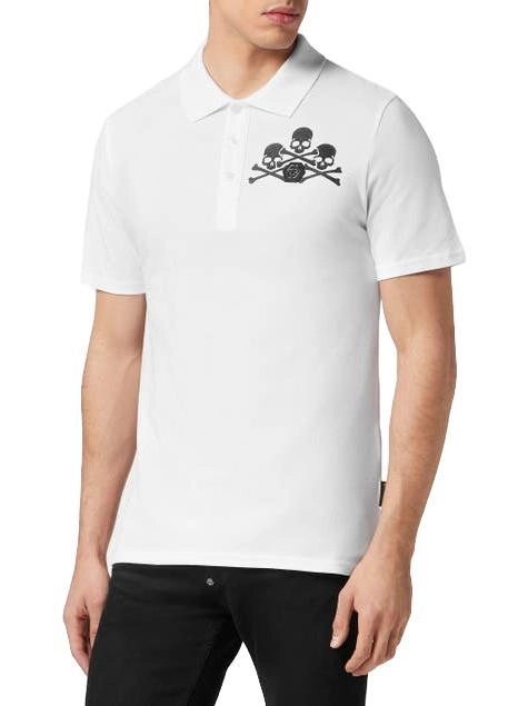 Philipp Plein Polo Shirt Ss Skull - White