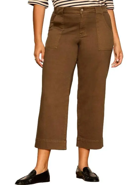 Sanctuary Cropped Straight Leg Jeans - Forage Gre