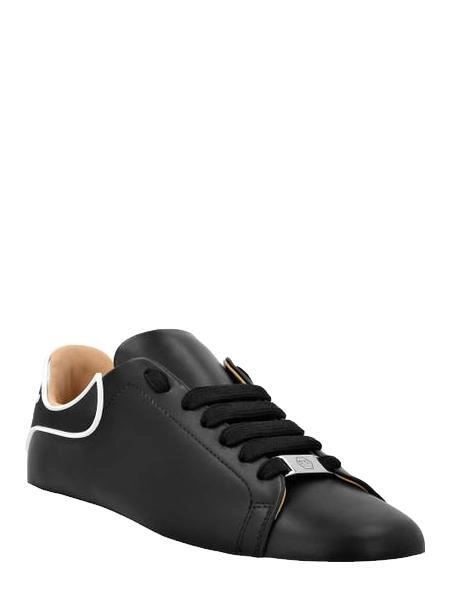 Philipp Plein Leather Lo-top Sneakers - Black/black