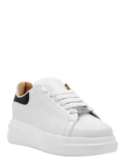 Philipp Plein Leather Low-top Sneakers With Logo Detail - White