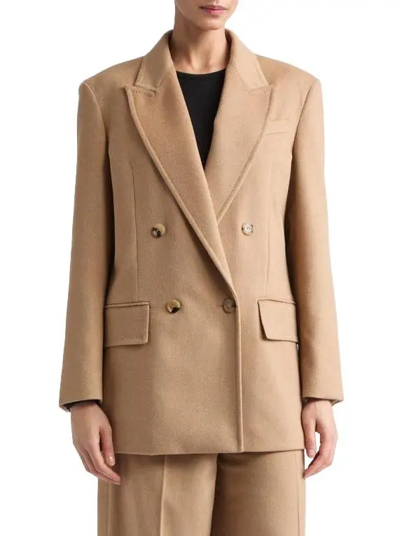 Max Mara Olimpia Double Breasted Wool Blazer - Camel