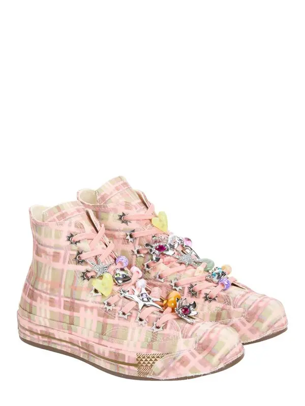 CONVERSE X COLLINA STRADA Chuck 70 Hi High Top Sneakers With Embellishments - Mellow Rose/fir/spinach