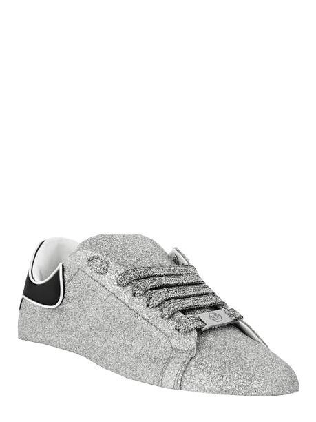 Philipp Plein Megastar Glitter Low Top Sneakers - Silver