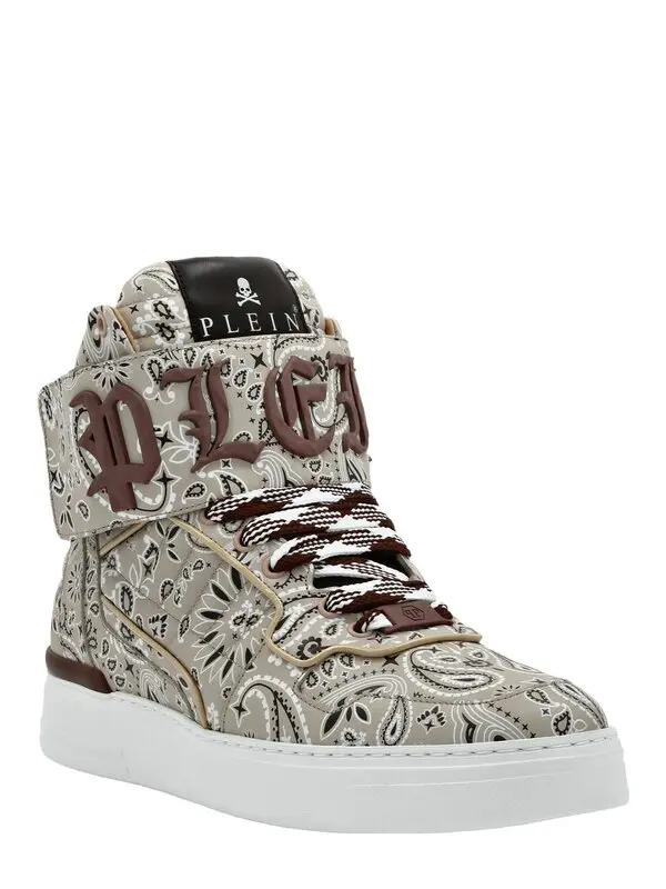 Philipp Plein Hi-top Sneakers Paisley - Beige