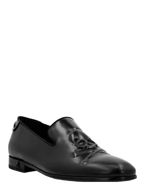 Philipp Plein Calf Skin Leather Loafers - Black