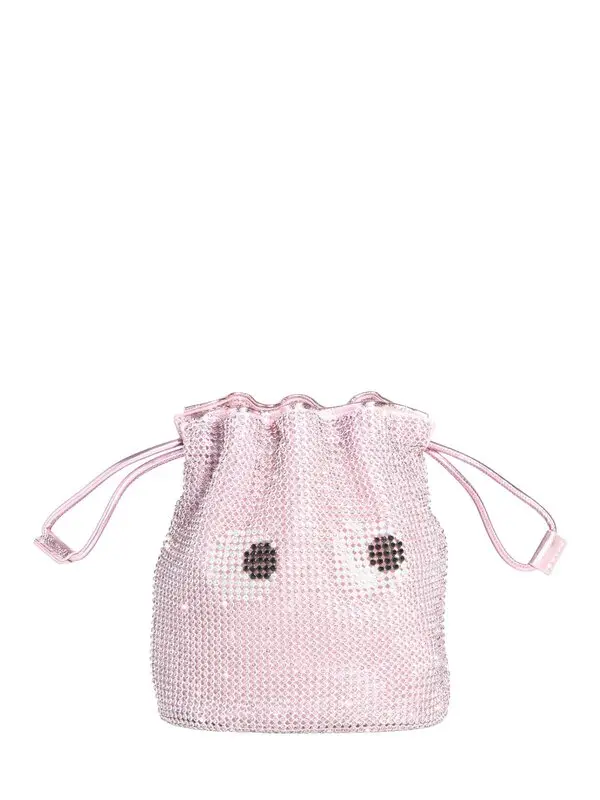 ANYA HINDMARCH Eyes Crystal Mesh Drawstring Pouch - Pink