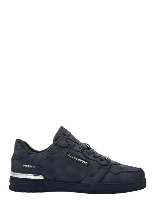 PLEIN SPORT Nabuk Eco Leather Lo-top Sneakers - Middleblue