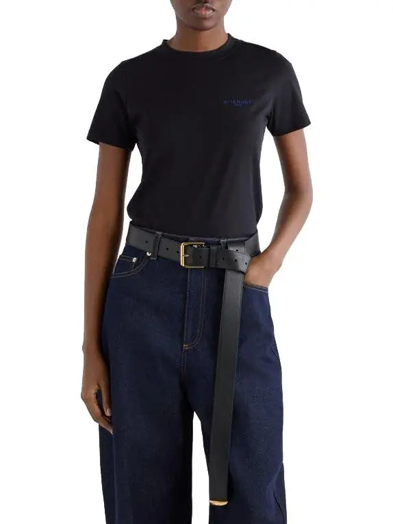 Givenchy Fitted Cotton T-shirt With Embroidered Logo - Black