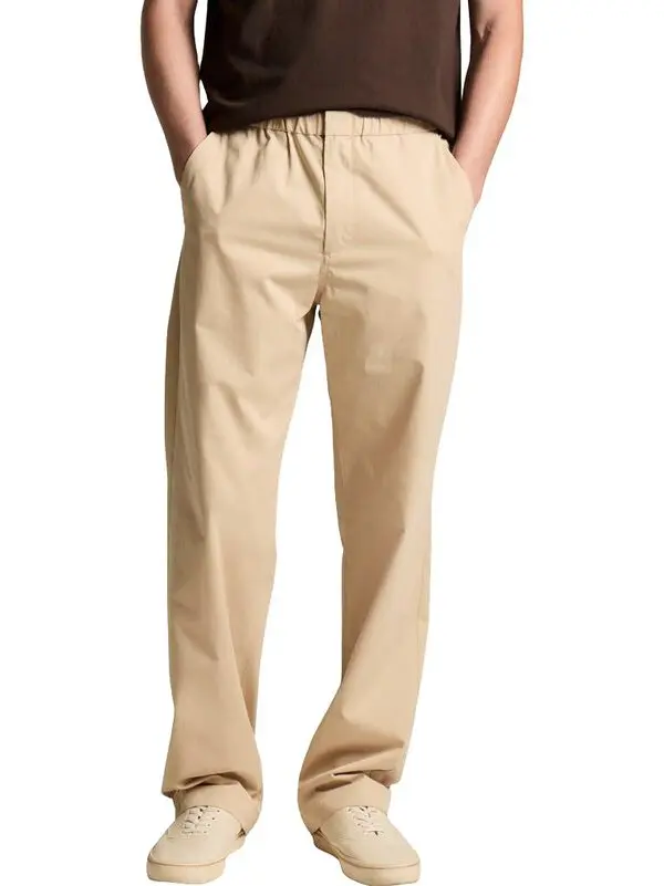 Vince Louie Elastic Waist Cotton Pants - Beige