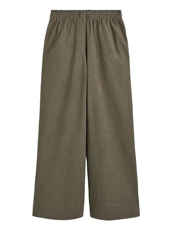 Cos Crinkled-jersey Wide-leg Pants - Beige