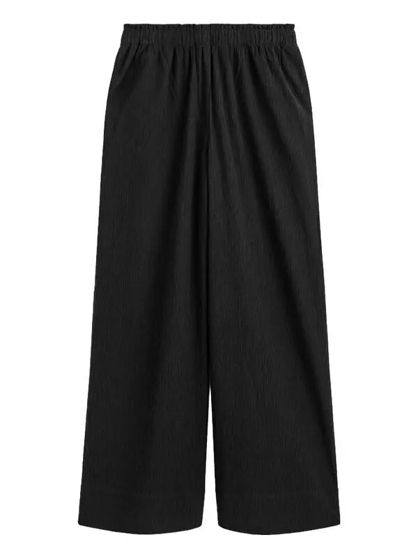 Cos Crinkled-jersey Wide-leg Pants - Black