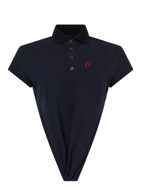 Dsquared2 Deep Cut Polo Shirt - Navy
