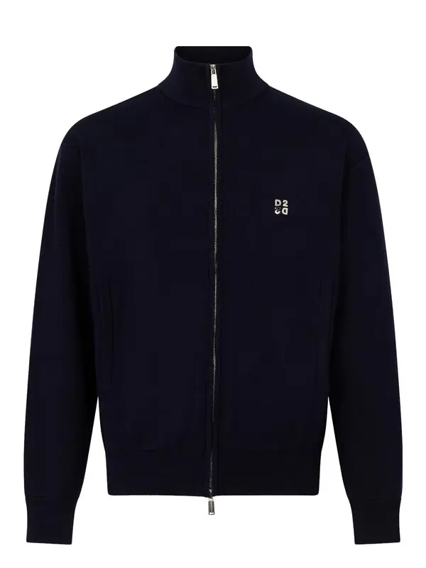 Dsquared2 Metal Upside Down Knit Cardigan - Blue