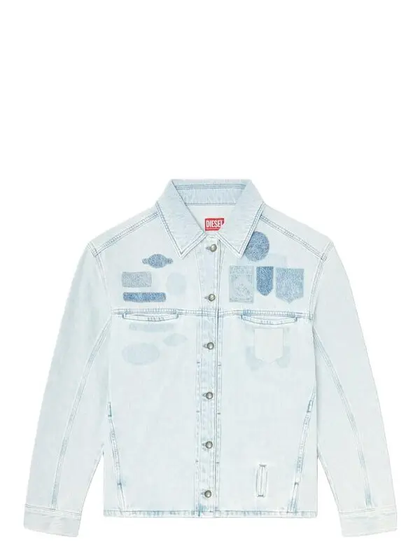 DIESEL® Denim Overshirt With Patch Effects - Blue