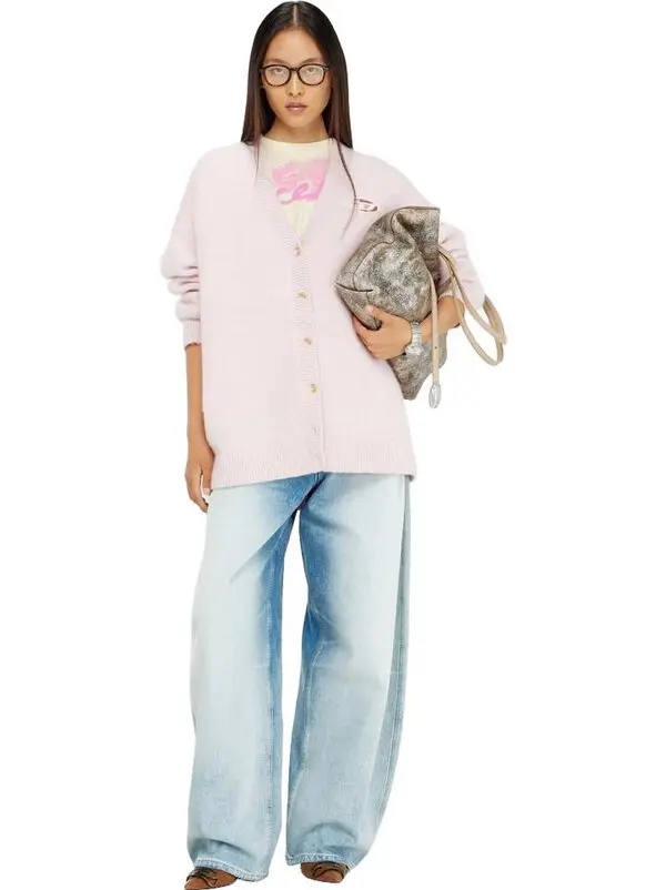 DIESEL® Wool And Alpaca Blend V-neck Cardigan - Pink