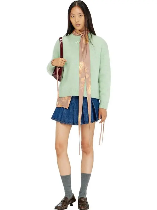 DIESEL® Jumper In Wool And Alpaca Blend With Cut-out Oval D - Green